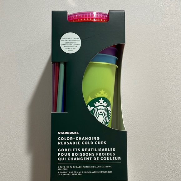 Starbucks | Dining | Starbucks Color Changing Reusable Cold Cups 5 Pack ...